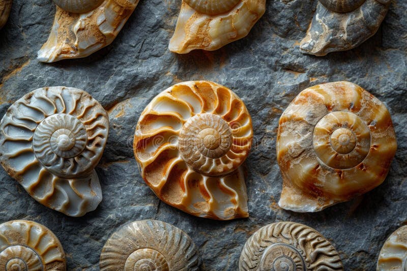Textures of Antique Shells in Stone. Wallpaper Background Stock Image ...