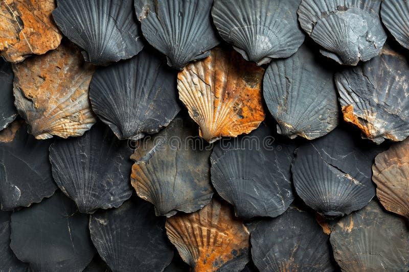 Textures of Antique Shells in Stone. Wallpaper Background Stock Photo ...