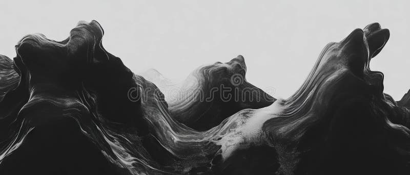 Textures of Black Ink Washes Creating Subtle Gradients on a White ...