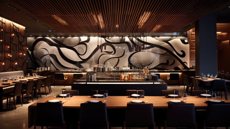 Textures Blurred Restaurant Interior Design Stock Illustration ...