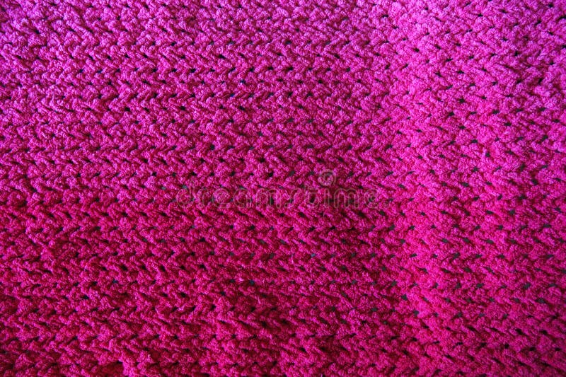 Textures of this Close-up of a Pink Crocheted Blanket. Stock Image ...