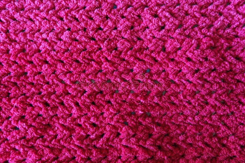 Textures of this Close-up of a Pink Crocheted Blanket. Stock Image ...