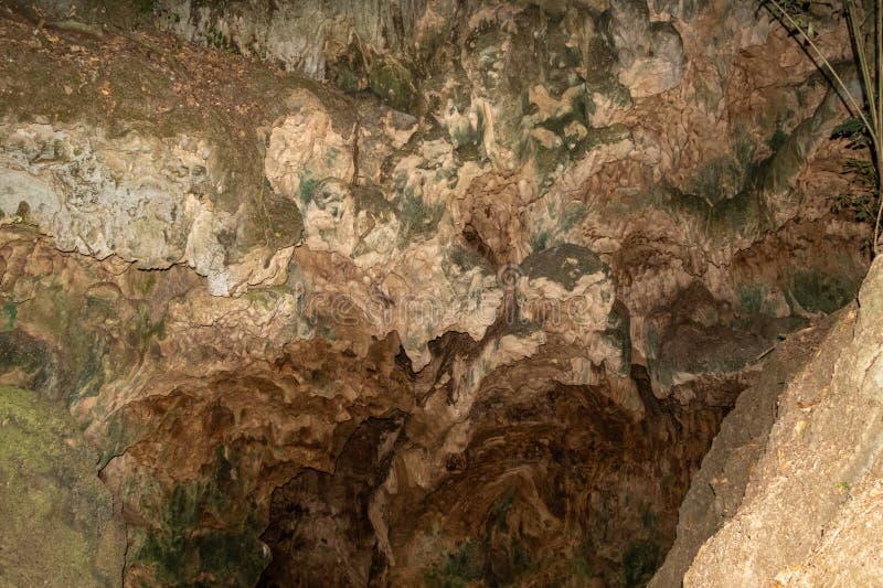 Textures and Colors Inside a Limestone Cave Stock Image - Image of ...