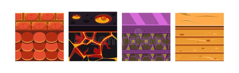 Textures for Game Platformers Square Icon Vector Set Stock Vector ...