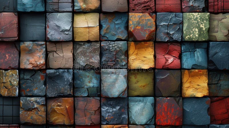 Textures Made of Natural Multicolored Stones. Multicolored Stone Blocks ...