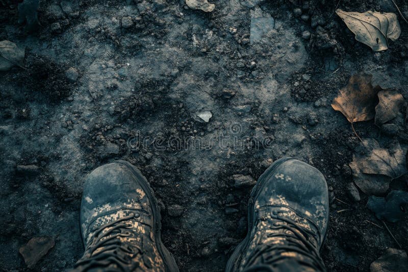 Textures of a Military Ground with Boot Marks in an Empty Terrain ...