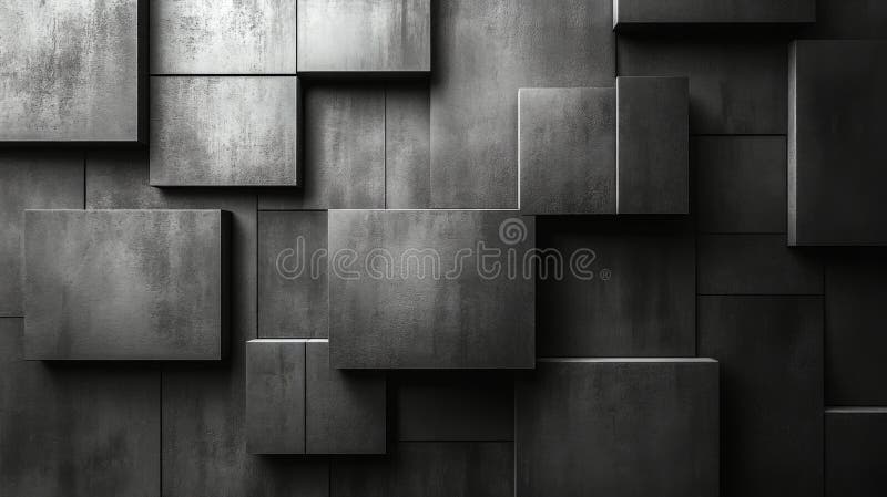 Textures of Modern Architecture Featuring Overlapping Dark Concrete ...