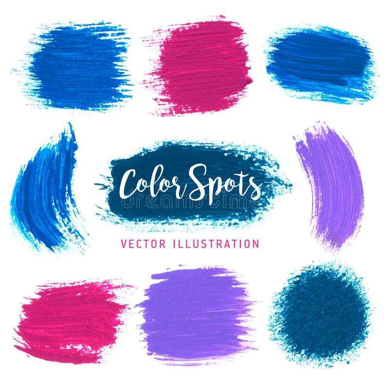 Textures of Paint Color Spots. Vector Illustration. Art Tools. Stock ...
