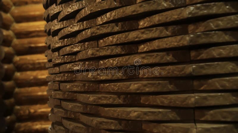 Textures and Patterns of a Stack of Logs Forming the Wall of a Rustic ...
