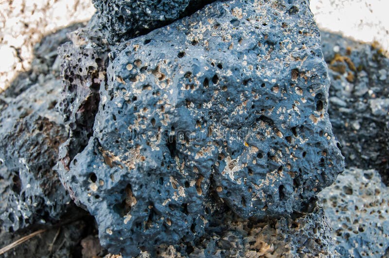 Textures and Patterns in a Volcanic Rock Stock Photo - Image of ...