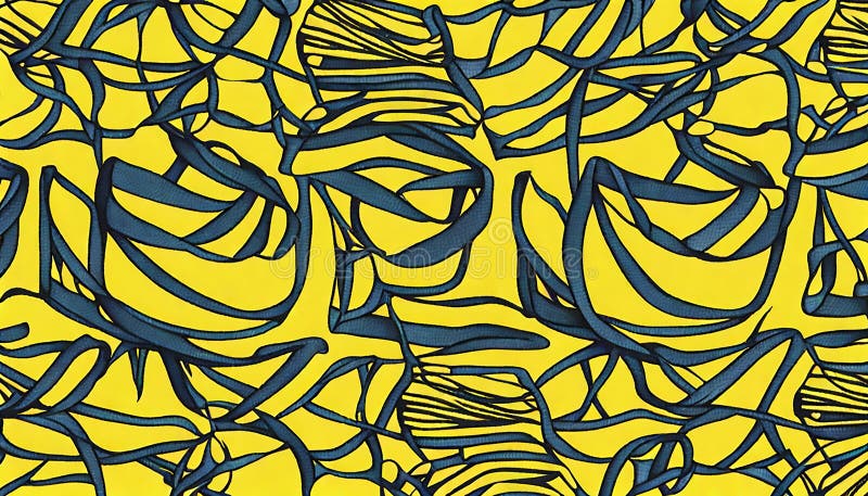 Beautiul Yellow Patterns on this Fabric Creates an Abstract Design for ...