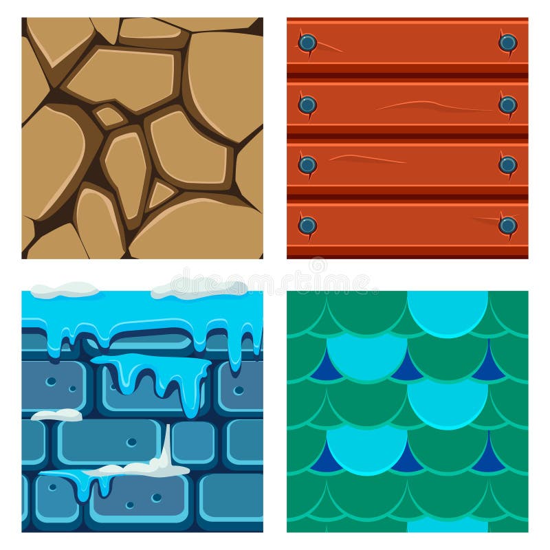 Textures for Platformers Icons Vector Set Stock Vector - Illustration ...