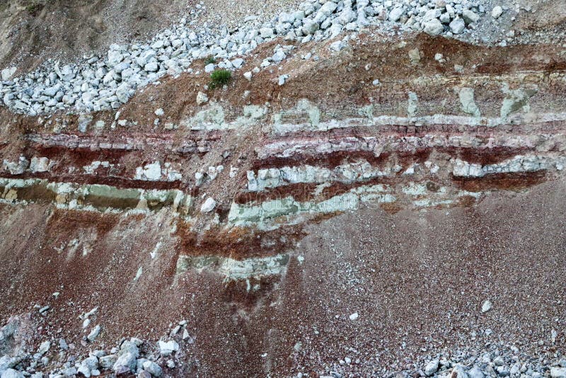 Textures of Various Clay Layers Underground in Clay Quarry after ...