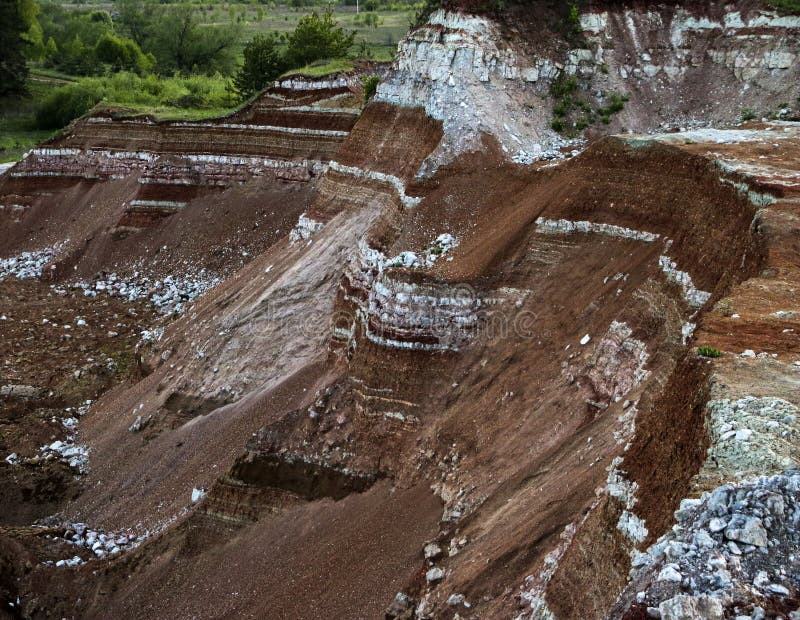 Textures of Various Clay Layers Underground in Clay Quarry after ...