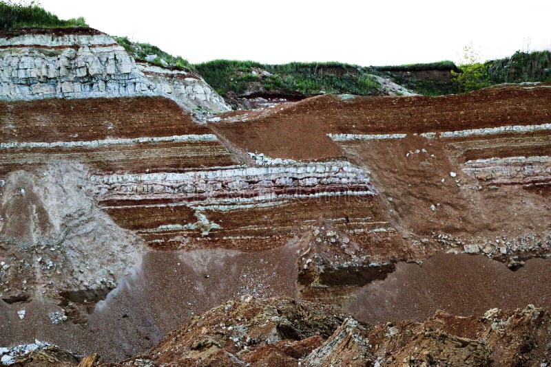 Textures of Various Clay Layers Underground in Clay Quarry after ...
