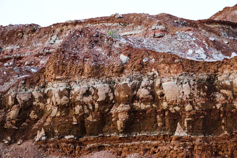 Textures of Various Clay Layers Underground in Clay Quarry after ...