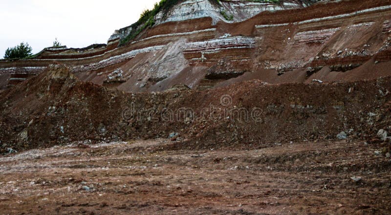 Textures of Various Clay Layers Underground in Clay Quarry after ...