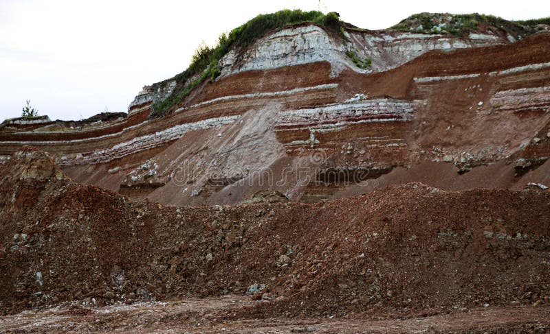 Textures of Various Clay Layers Underground in Clay Quarry after ...