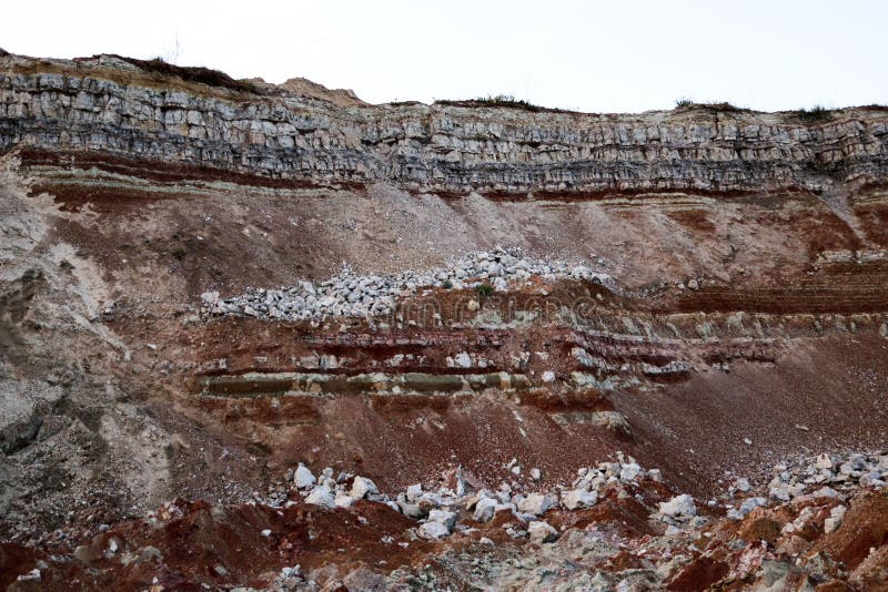 Textures of Various Clay Layers Underground in Clay Quarry after ...