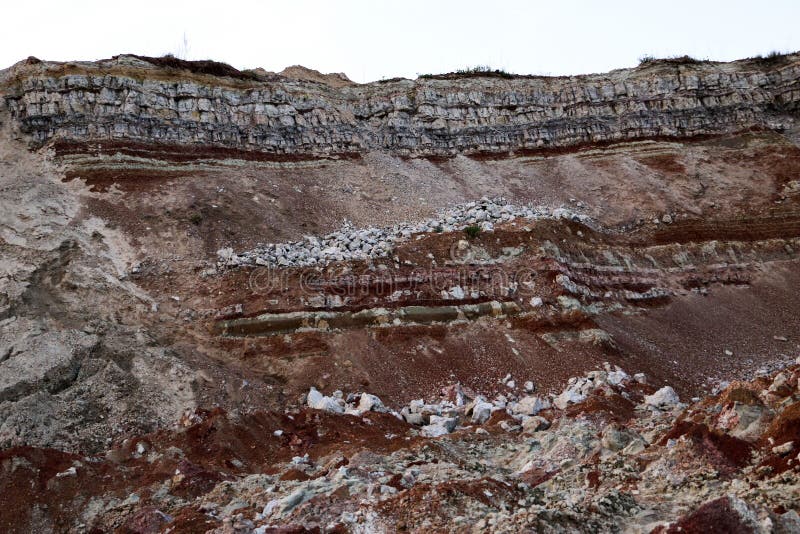 Textures of Various Clay Layers Underground in Clay Quarry after ...