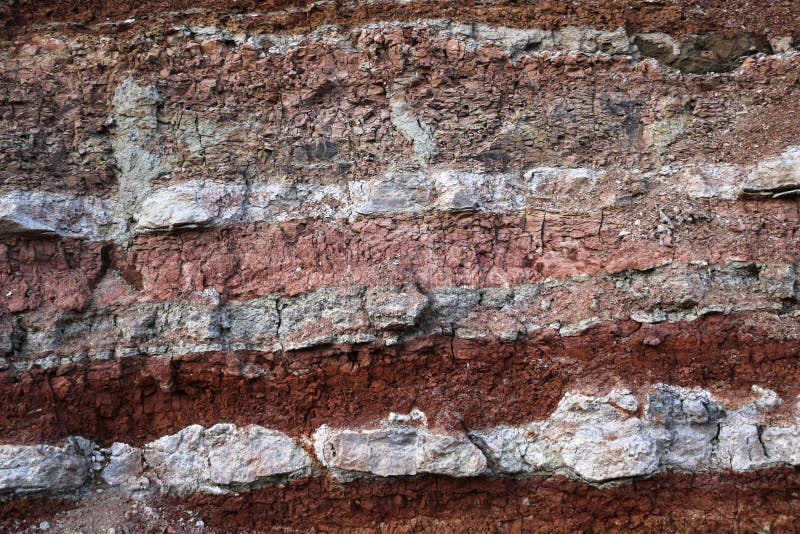 Textures of Various Clay Layers Underground in Clay Quarry after ...
