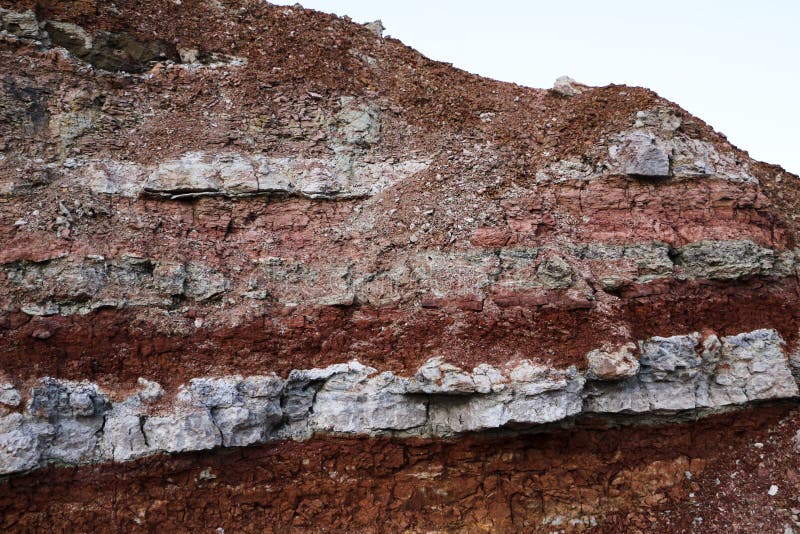 Textures of Various Clay Layers Underground in Clay Quarry after ...