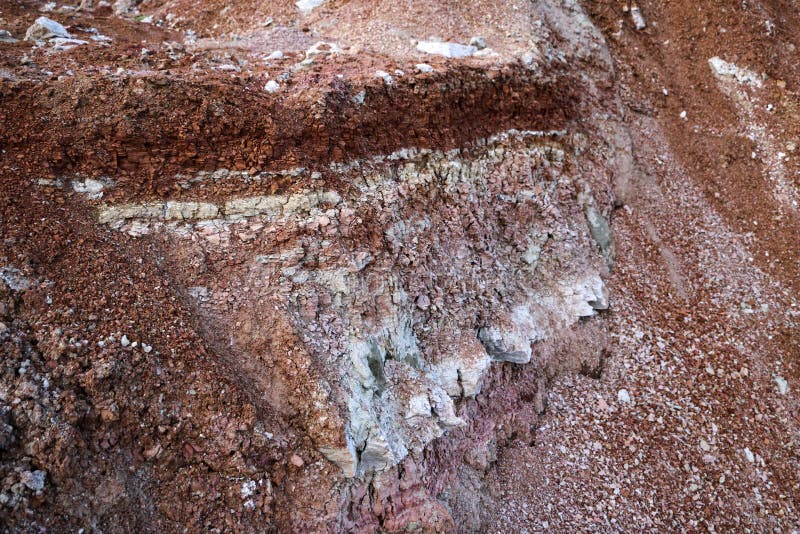 Textures of Various Clay Layers Underground in Clay Quarry after ...