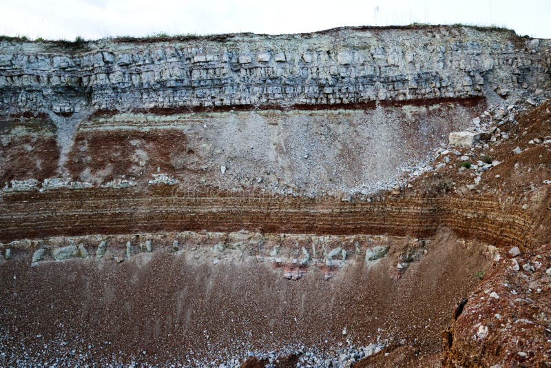 Textures of Various Clay Layers Underground in Clay Quarry after ...