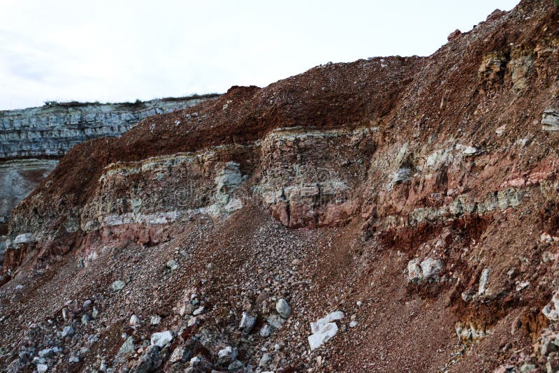 Textures of Various Clay Layers Underground in Clay Quarry after ...