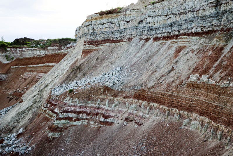 Textures of Various Clay Layers Underground in Clay Quarry after ...