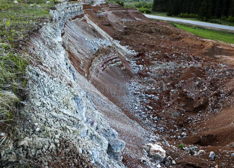 Textures of Various Clay Layers Underground in Clay Quarry after ...