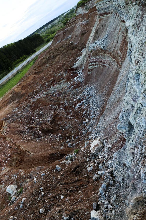 Textures of Various Clay Layers Underground in Clay Quarry after ...