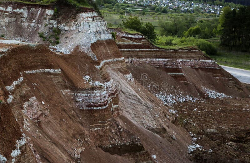 Textures of Various Clay Layers Underground in Clay Quarry after ...
