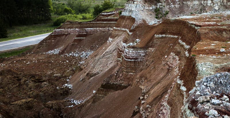 Textures of Various Clay Layers Underground in Clay Quarry after ...