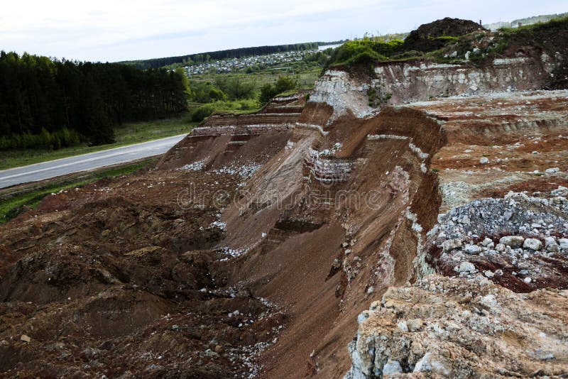 Textures of Various Clay Layers Underground in Clay Quarry after ...