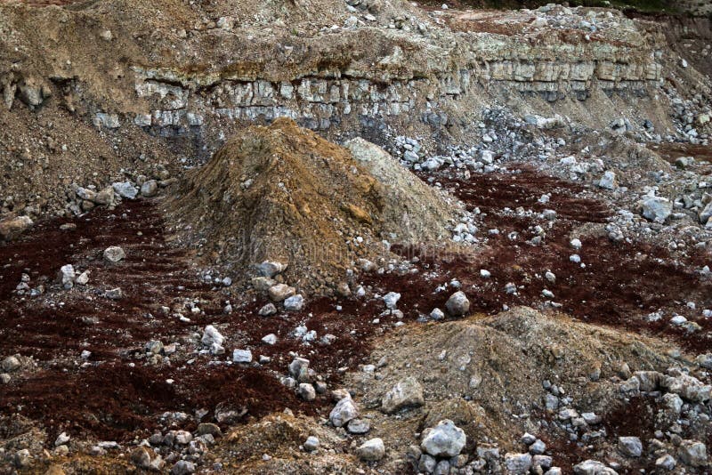 Textures of Various Clay Layers Underground in Clay Quarry after ...