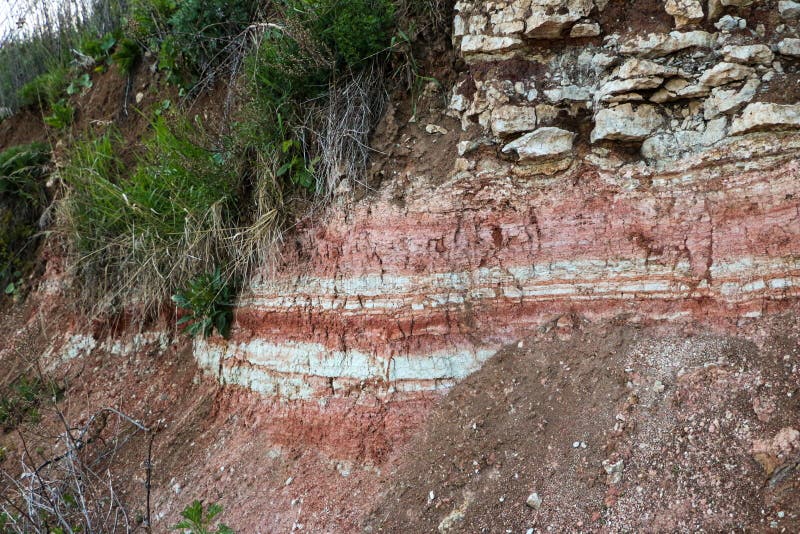 Textures of Various Clay Layers Underground in Clay Quarry after ...