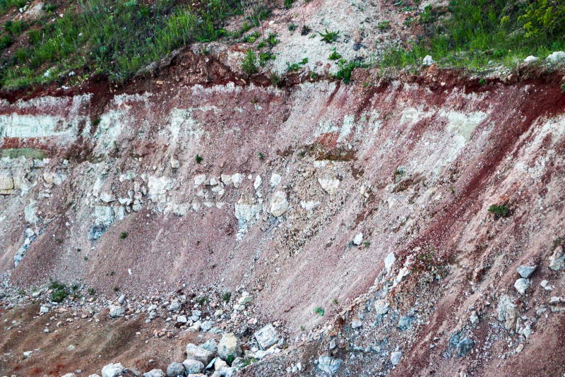 Textures of Various Clay Layers Underground in Clay Quarry after ...