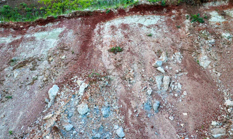 Textures of Various Clay Layers Underground in Clay Quarry after ...