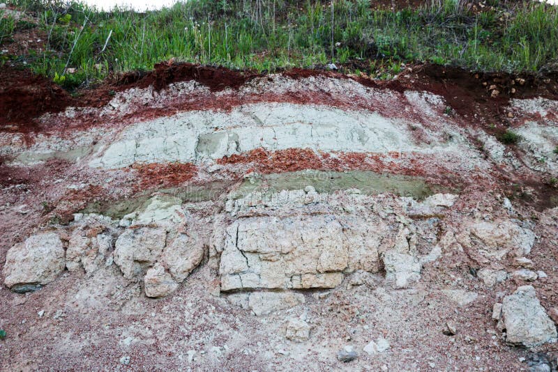 Textures of Various Clay Layers Underground in Clay Quarry after ...