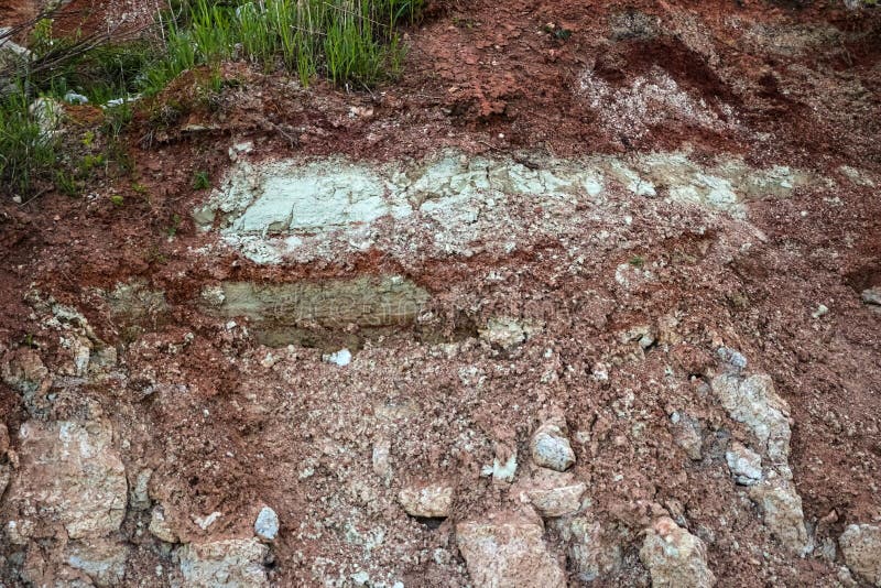 Textures of Various Clay Layers Underground in Clay Quarry after ...