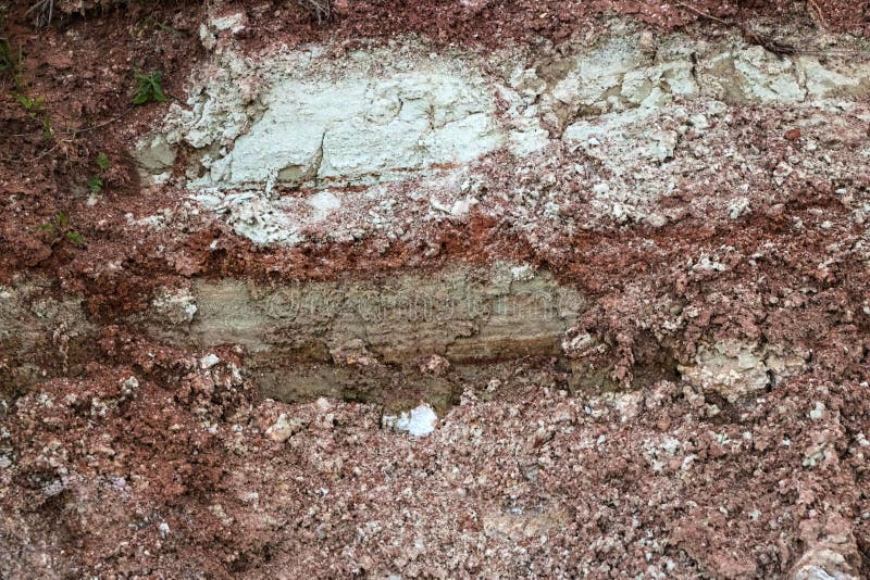 Textures of Various Clay Layers Underground in Clay Quarry after ...