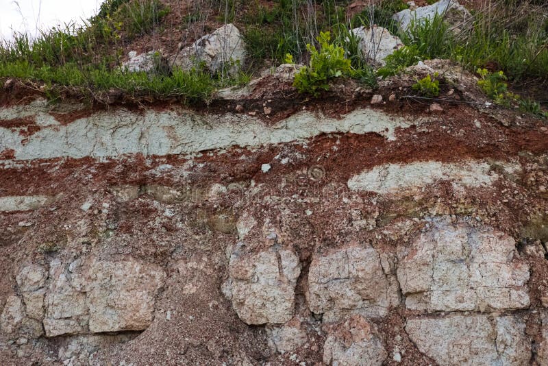 Textures of Various Clay Layers Underground in Clay Quarry after ...