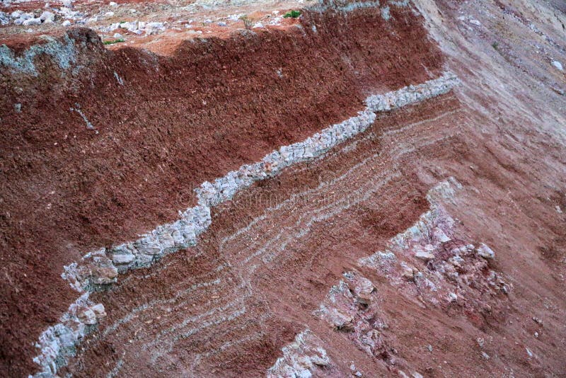 Textures of Various Clay Layers Underground in Clay Quarry after ...