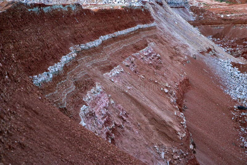 Textures of Various Clay Layers Underground in Clay Quarry after ...