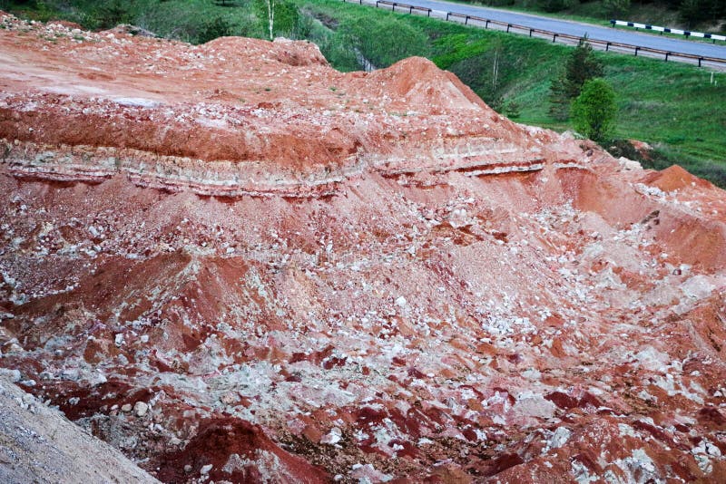 Textures of Various Clay Layers Underground in Clay Quarry after ...