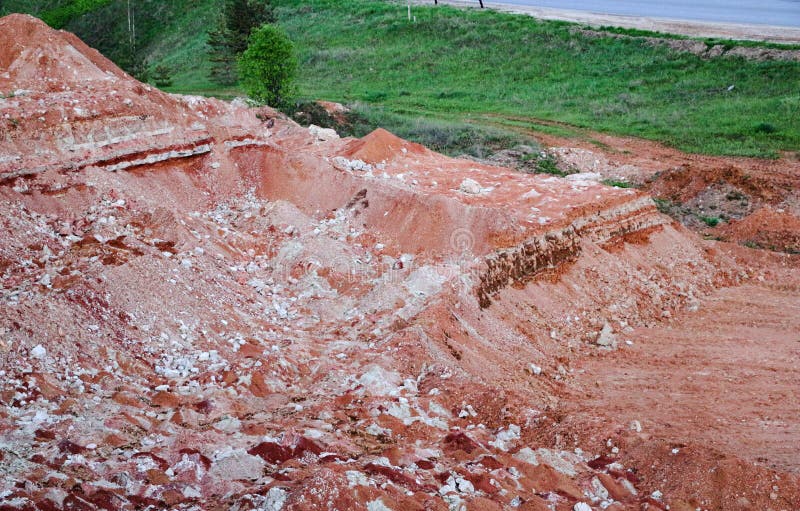 Textures of Various Clay Layers Underground in Clay Quarry after ...