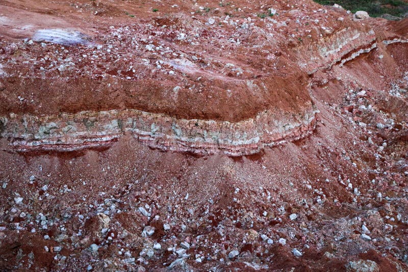 Textures of Various Clay Layers Underground in Clay Quarry after ...