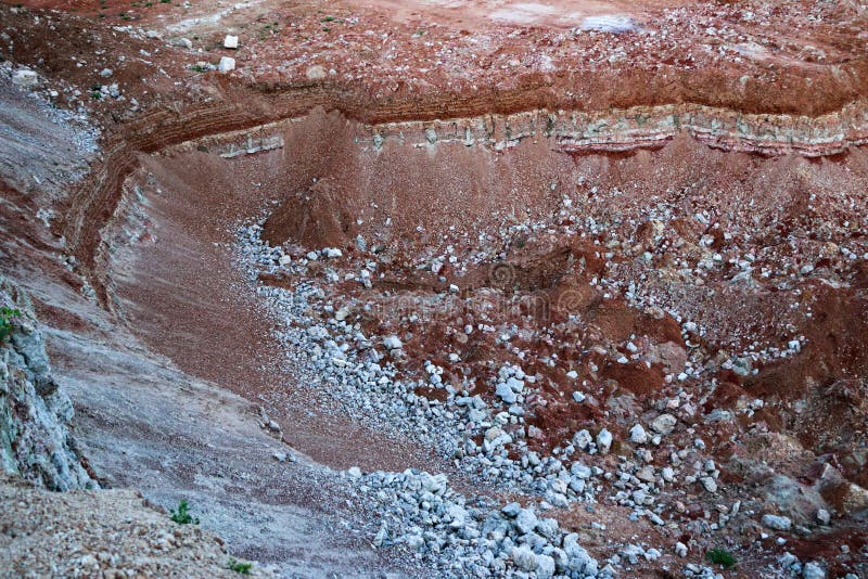 Textures of Various Clay Layers Underground in Clay Quarry after ...