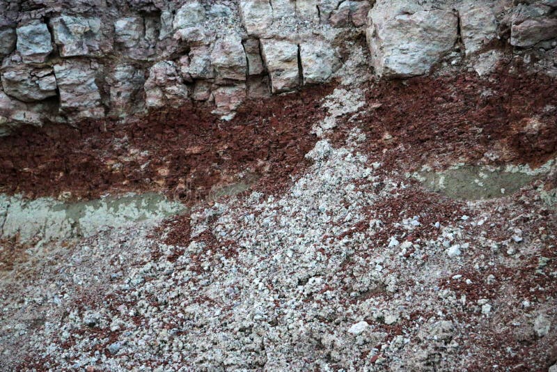 Textures of Various Clay Layers Underground in Clay Quarry after ...